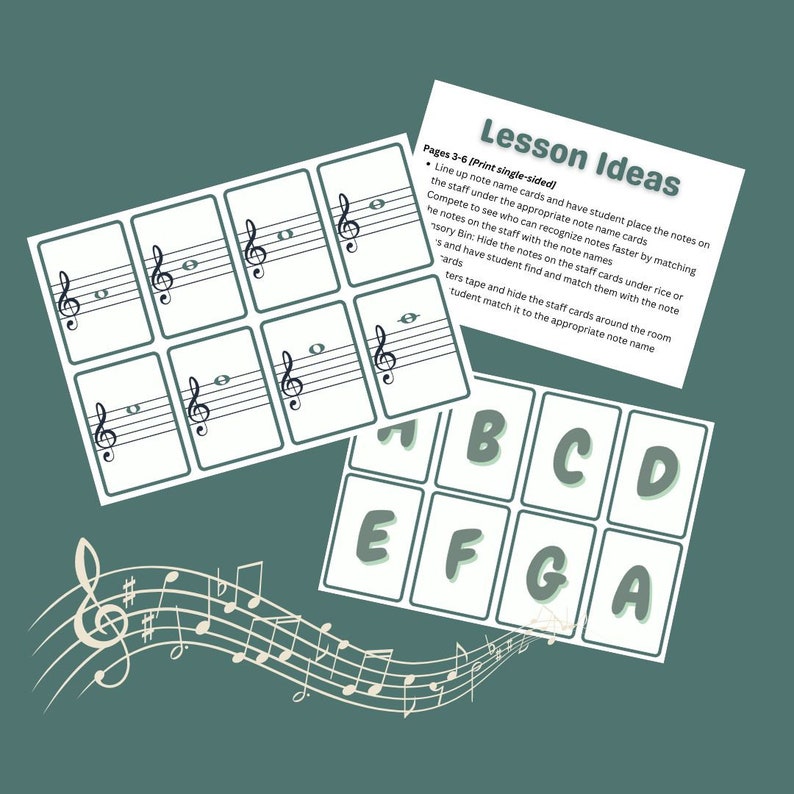 Treble Clef Flash Cards - Etsy