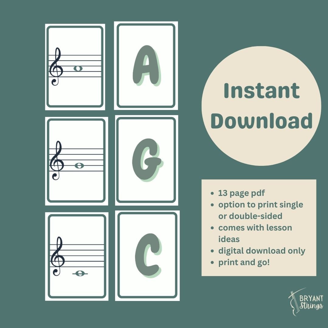 Treble Clef Flash Cards - Etsy