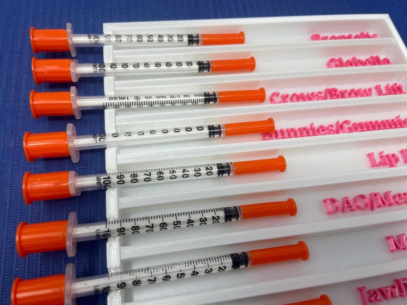 Custom Syringe Holder Tray With Grooves on Left Side Medspa Tox Tray ...