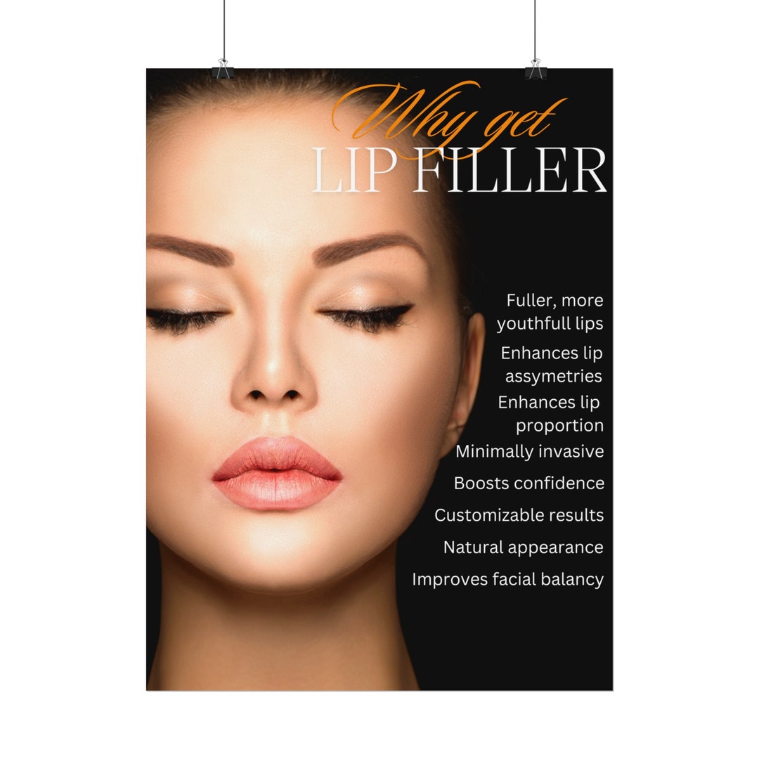 Why Get Lip Filler Rolled Poster, Facial Anatomy Med Spa Poster ...