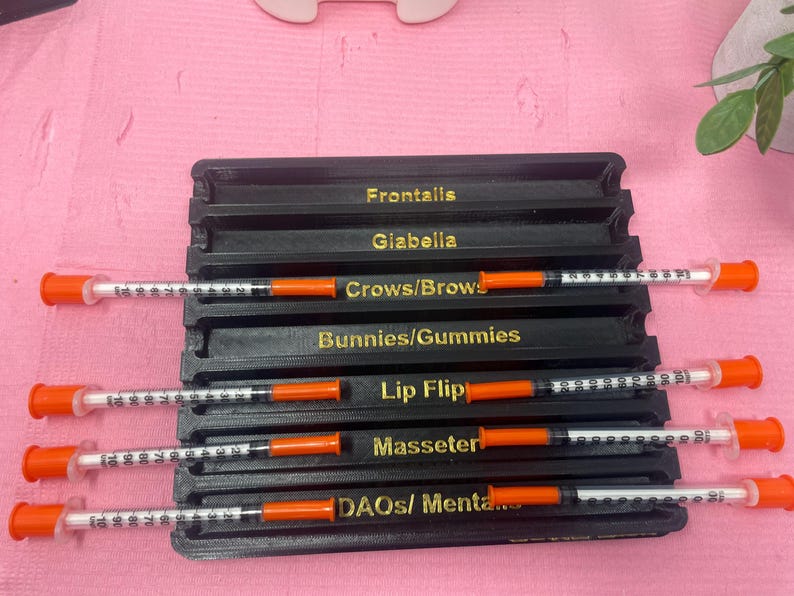 Extra Wide or Regular Botox Injectables Syringe Holder Tray, Medspa Tox ...