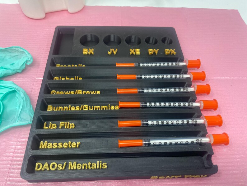 Extra Wide or Regular Botox Injectables Syringe Holder Tray, Medspa Tox ...