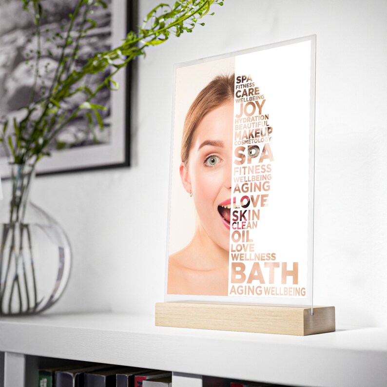Wellness Acrylic Sign With Wooden Stand, Medspa Decor - Etsy