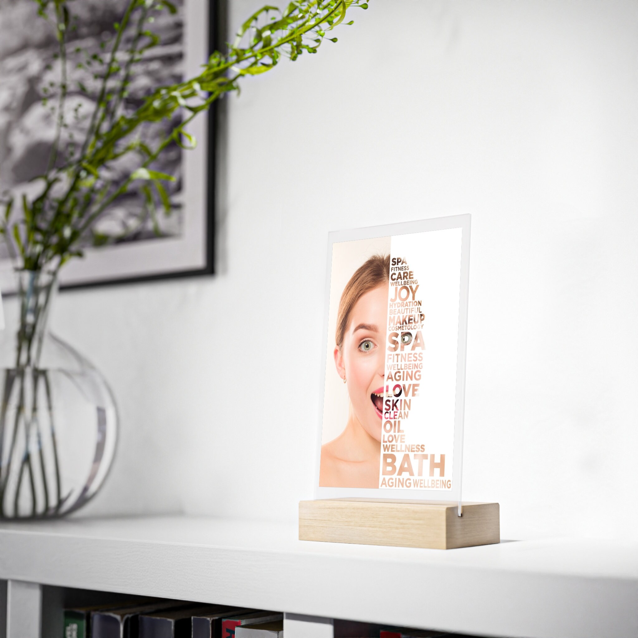 Wellness Acrylic Sign With Wooden Stand, Medspa Decor - Etsy