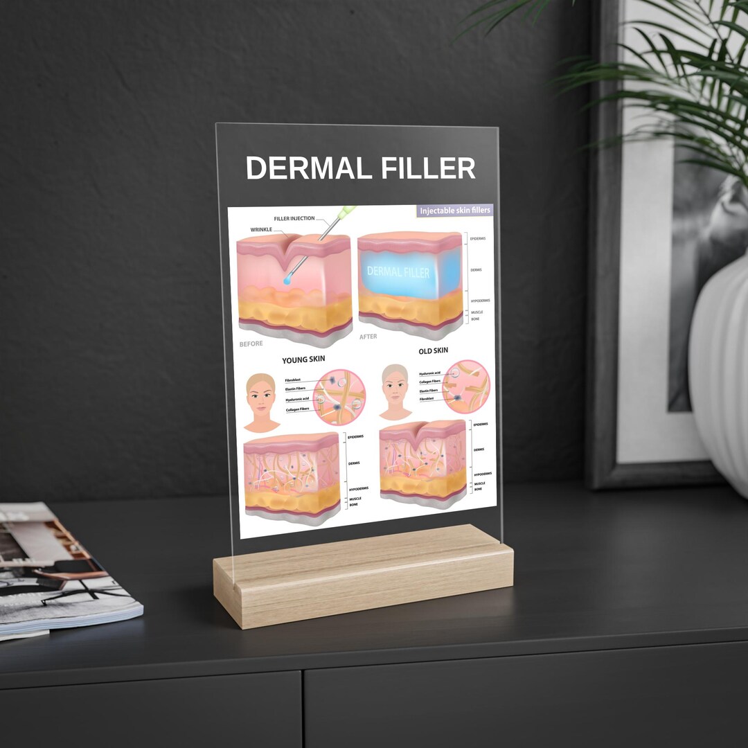 Dermal Filler Acrylic Sign With Wooden Stand, Nurse Injector ...