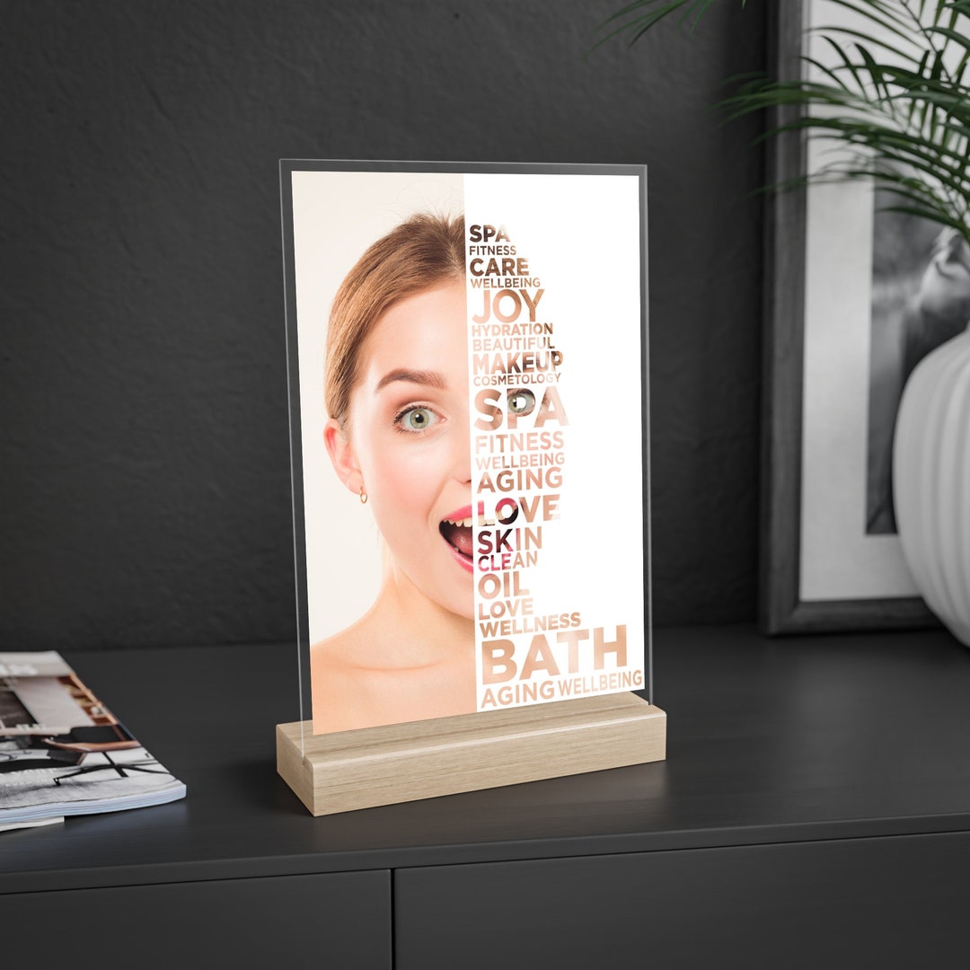 Wellness Acrylic Sign With Wooden Stand, Medspa Decor - Etsy
