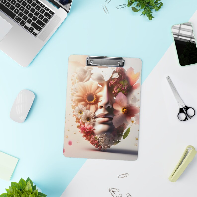 Beautiful Face With Flowers Clipboard, Med Spa Clipboard, Beauty Salon ...