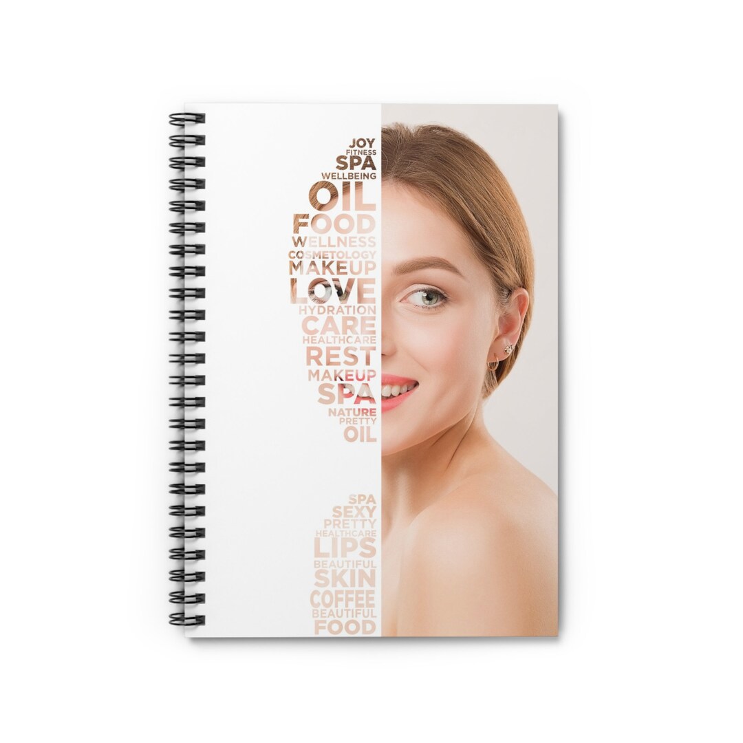 Wellness Notebook, Female Face Spiral Notebook - Ruled Line ...