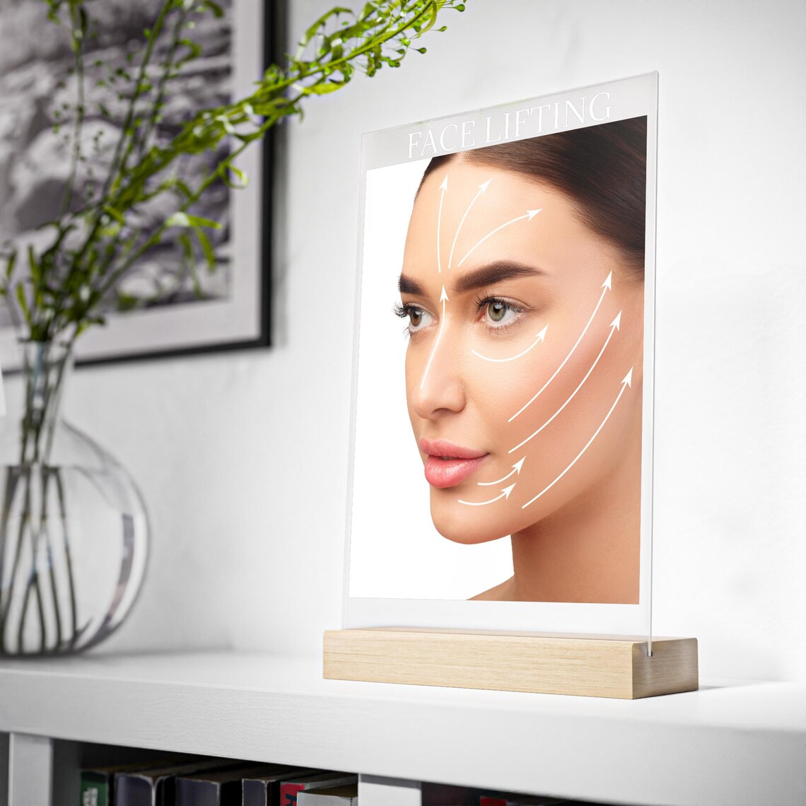 Face Lifting Plastic Surgery Consultation Acrylic Sign W/ Wooden Stand ...