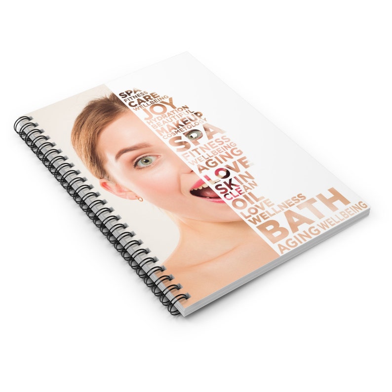 Wellness Notebook, Female Face Spiral Notebook - Ruled Line ...