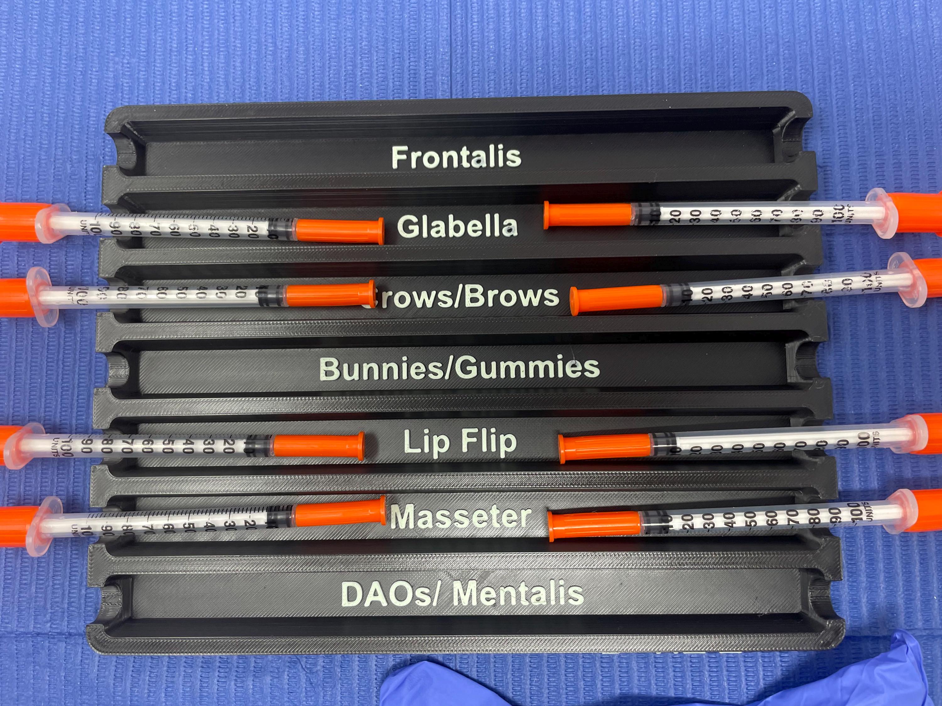 Extra Wide or Regular Botox Injectables Syringe Holder Tray, Medspa Tox ...