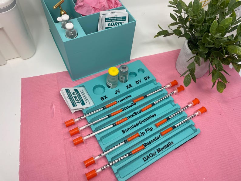 Extra Wide or Regular Botox Injectables Syringe Holder Tray, Medspa Tox ...