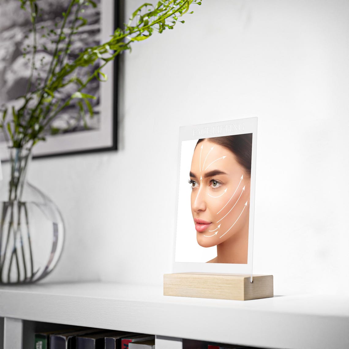 Face Lifting Plastic Surgery Consultation Acrylic Sign W/ Wooden Stand ...