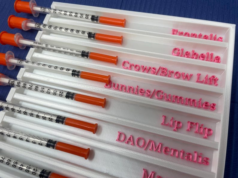 Custom Syringe Holder Tray With Grooves on Left Side Medspa Tox Tray ...