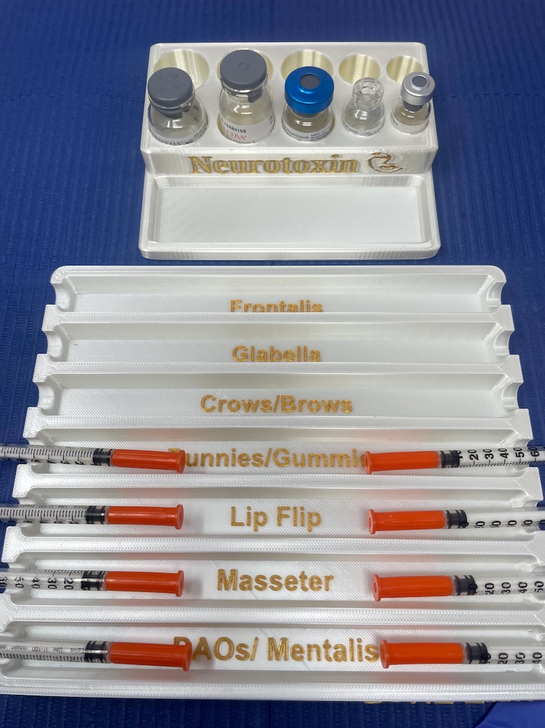 Extra Wide or Regular Botox Injectables Syringe Holder Tray, Medspa Tox ...