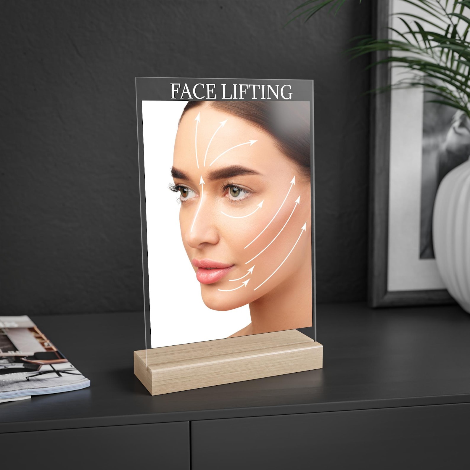 Face Lifting Plastic Surgery Consultation Acrylic Sign W/ Wooden Stand ...