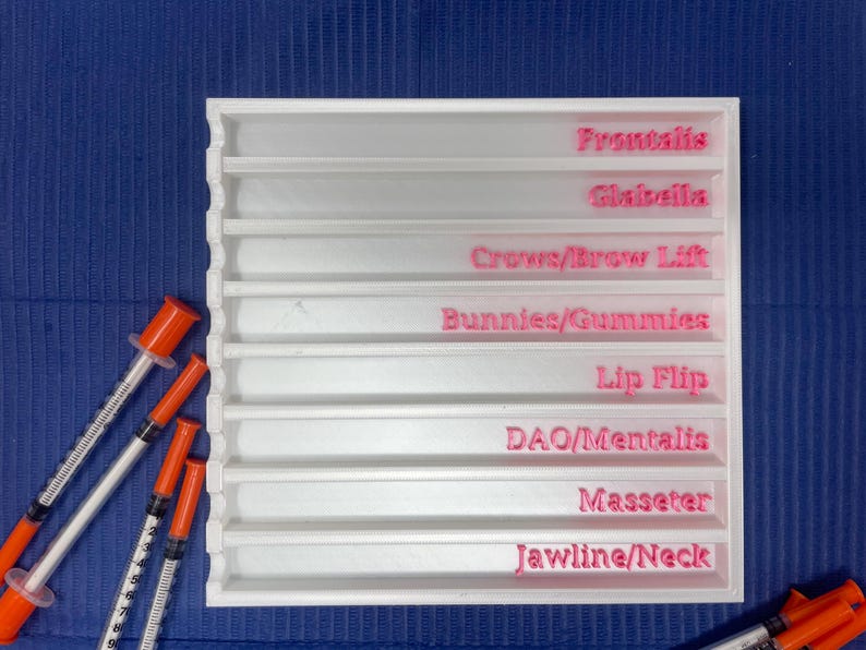 Custom Syringe Holder Tray With Grooves on Left Side Medspa Tox Tray ...