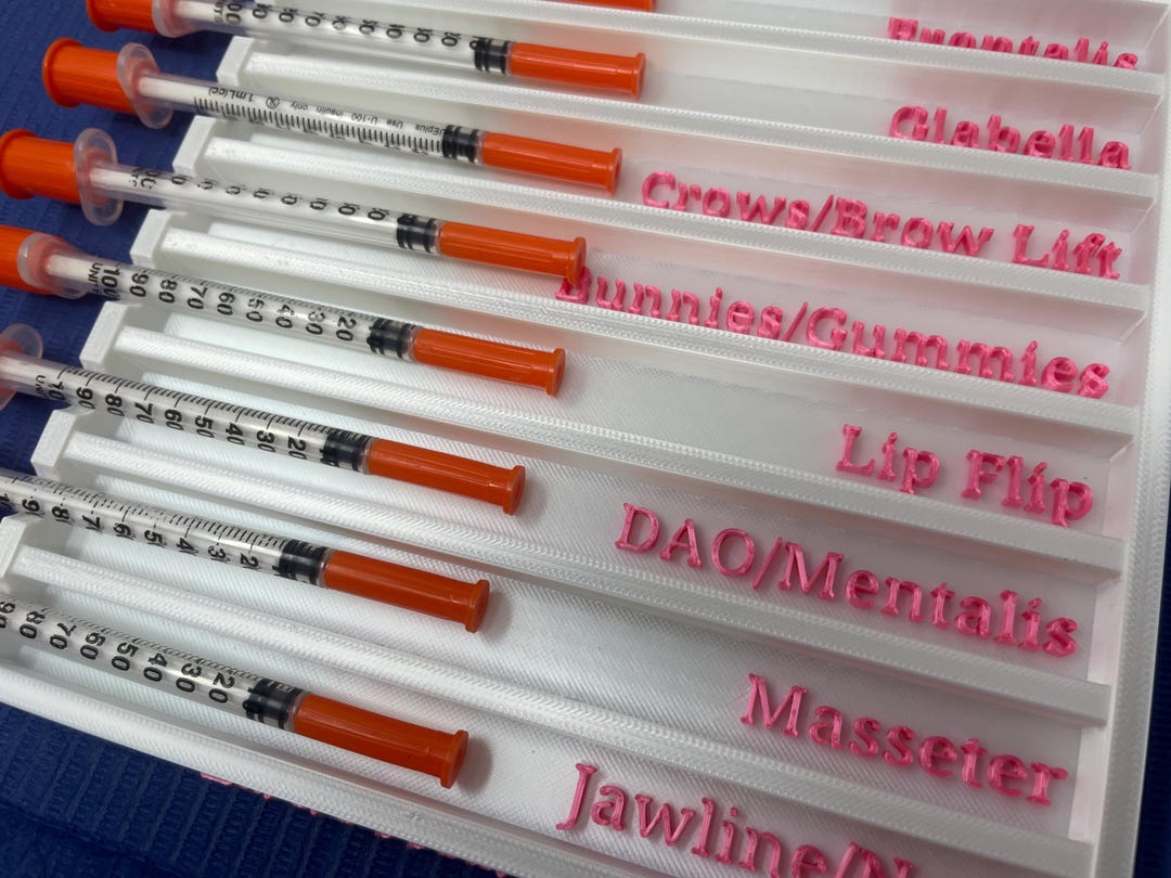 Custom Syringe Holder Tray With Grooves on Left Side Medspa Tox Tray ...