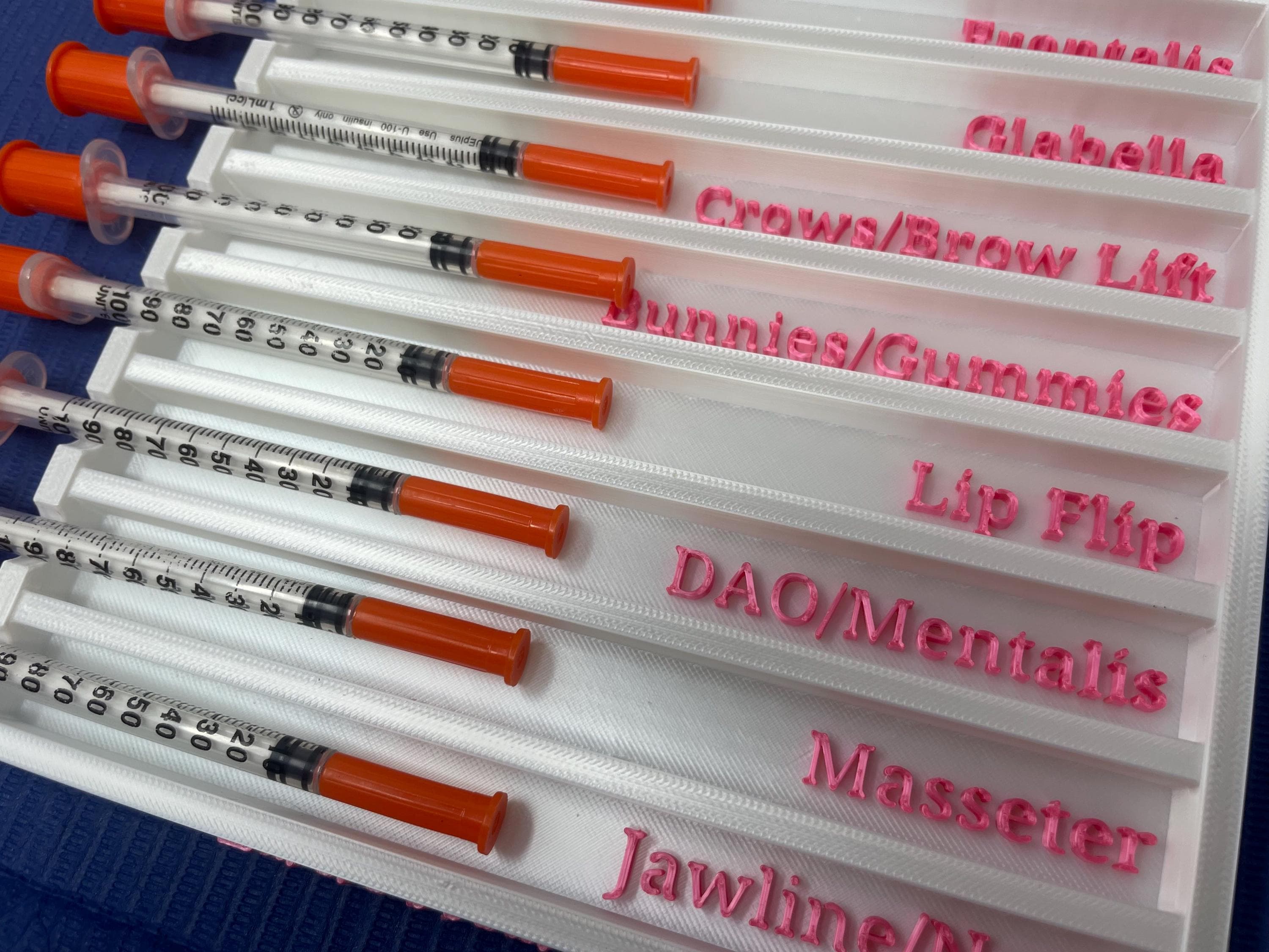 Custom Syringe Holder Tray With Grooves on Left Side Medspa Tox Tray ...