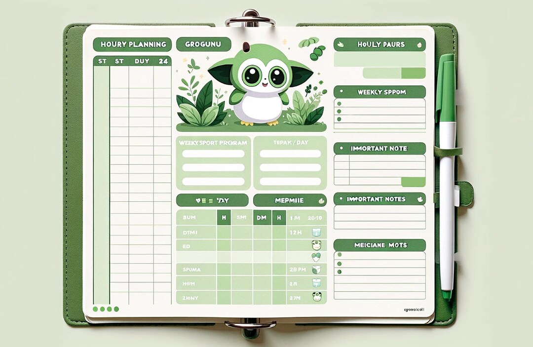 Grogun-themed Daily Planner: Green Edition - Etsy