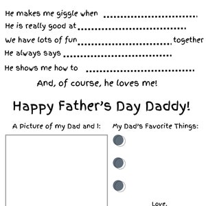 Father's Day Gift Worksheet | Fill in the Blanks | for Kids | Digital ...
