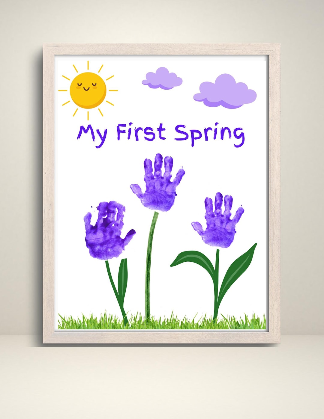 My First Spring | Printable Craft | Newborn Baby Handprint Art ...