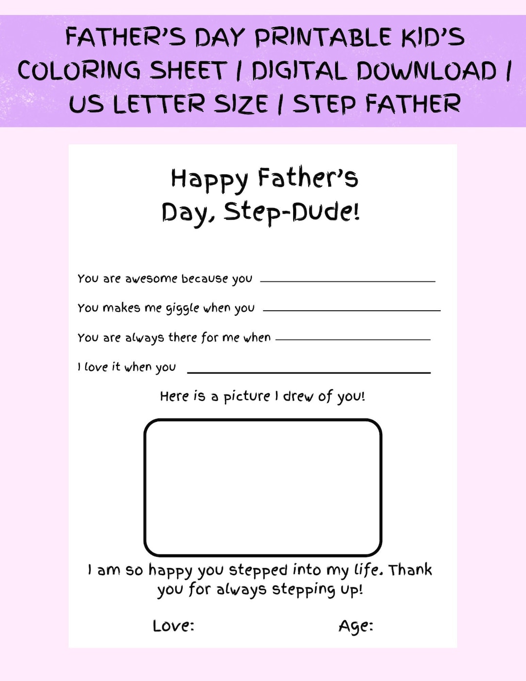 Father's Day Printable Coloring Page | Funny Happy Father's Day ...