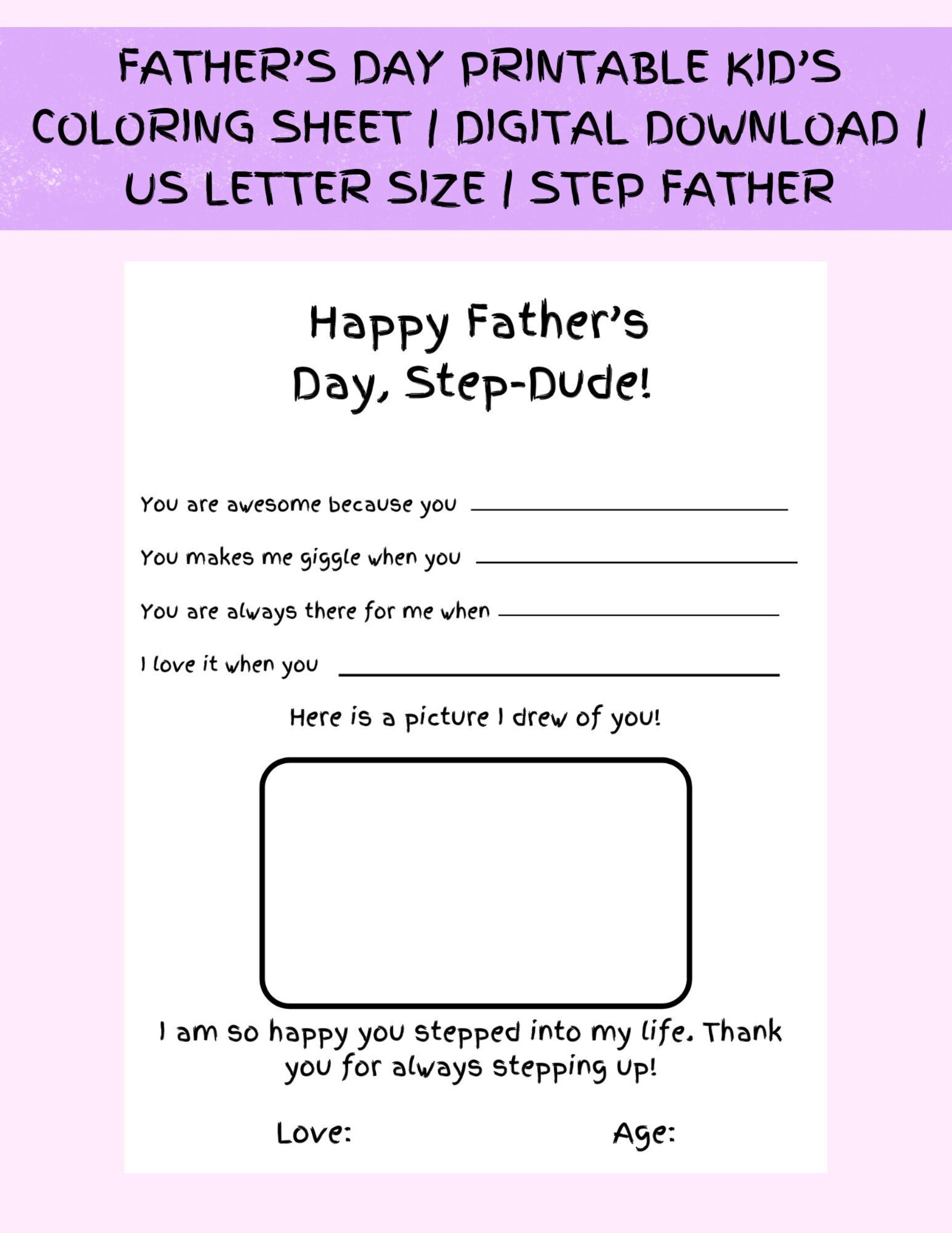 Father's Day Printable Coloring Page | Funny Happy Father's Day ...