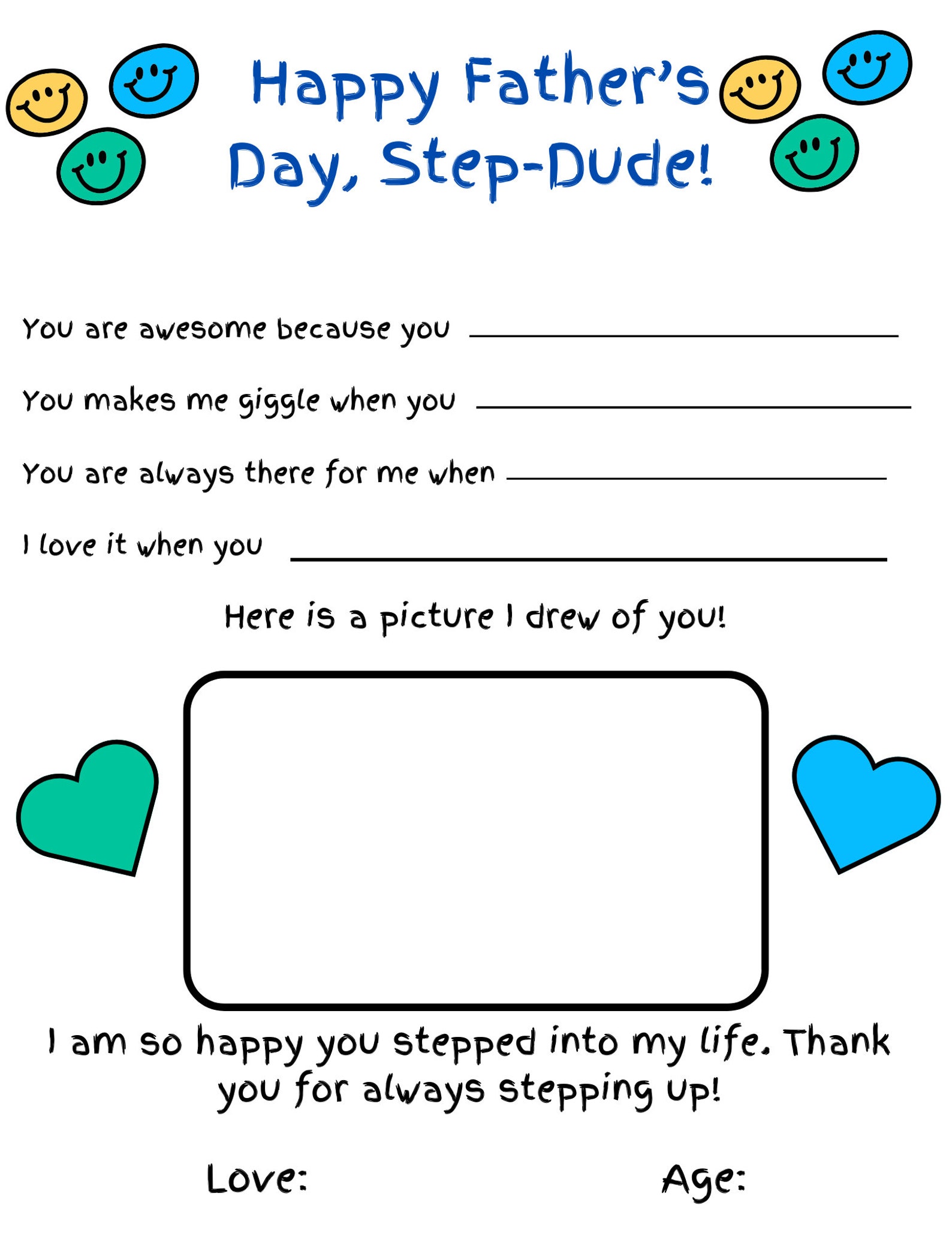 Father's Day Printable Coloring Page | Funny Happy Father's Day ...