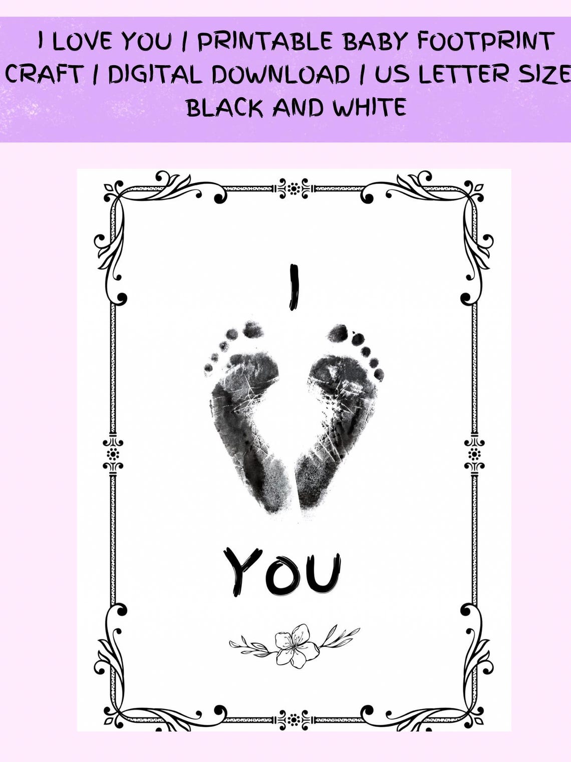 Baby Footprint Craft | Simple Gift | I Love You | Digital Download ...