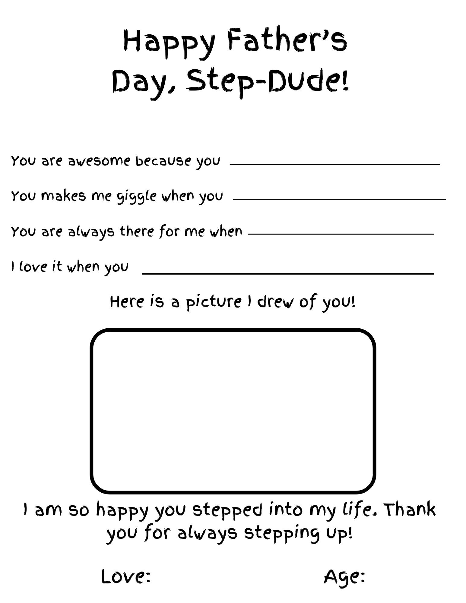 Father's Day Printable Coloring Page Funny Happy Father's Day Father's ...