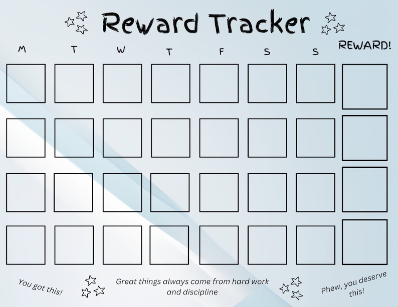 Printable Monthly Reward Tracker | Simple Reward System for Any Age ...