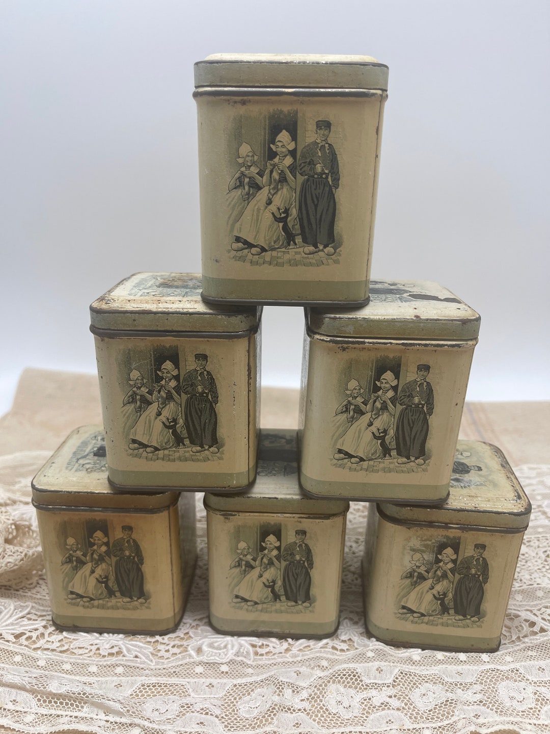 Antique Vintage Dutch Spice Tins, Made in Germany, 6 Tins - Etsy