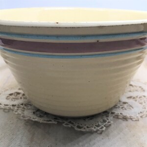 Vintage Watt Yellow Ware, #9 Stripe Ribbed Mixing Pottery Bowl, Made in ...