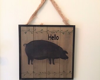 Pig Wood Sign - Etsy