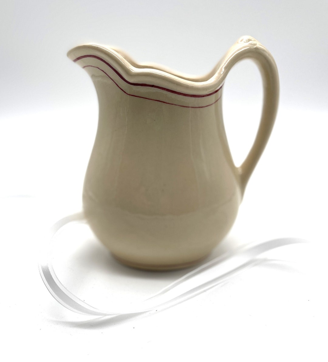 Restaurant Ware Ironstone Pitcher, Tan With Brown Stripes, Diner ...