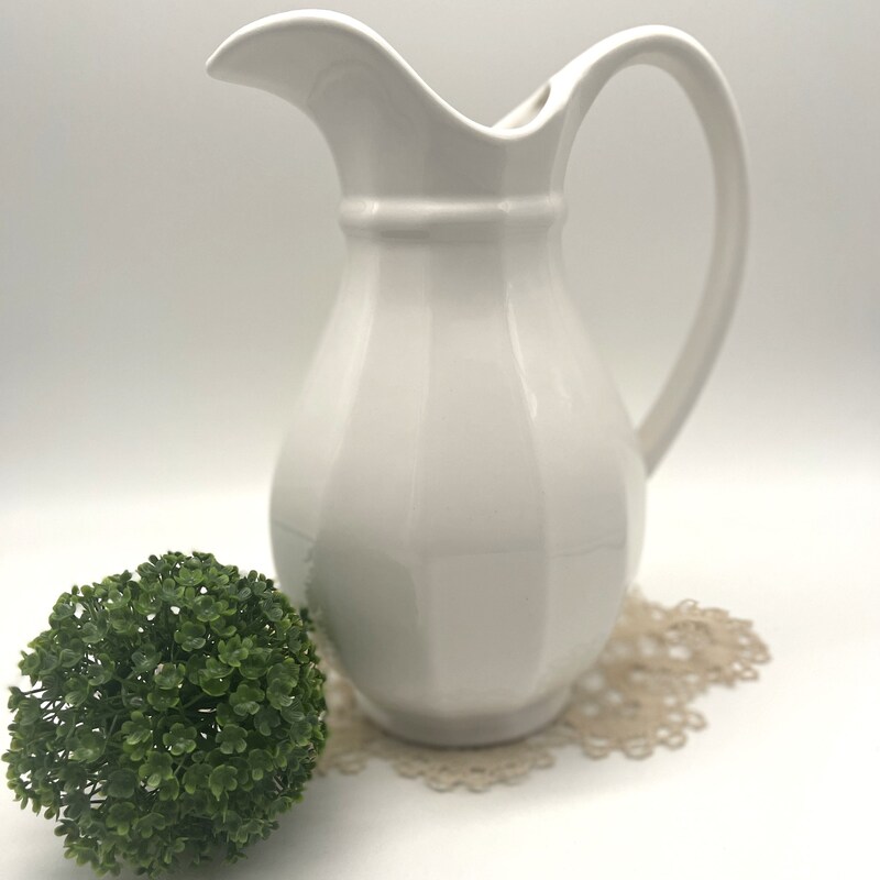 White Pitchers - Etsy