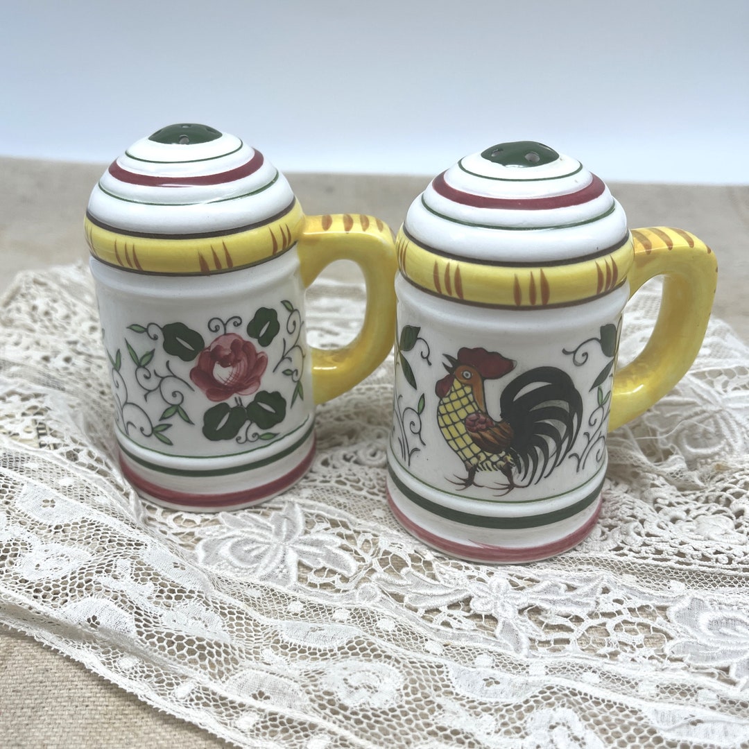 Set of Vinatge PY Ucago Rooster and Roses Shakers Set, Made in Japan ...