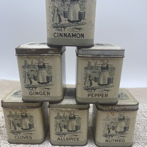 Antique Vintage Dutch Spice Tins, Made in Germany, 6 Tins - Etsy