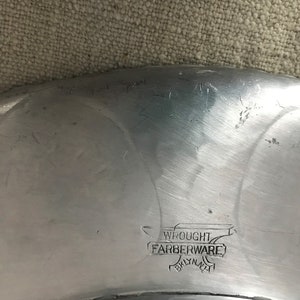 Vintage Farberware Platter Tray, Wrought Hammered Aluminum Tray Wrapped ...