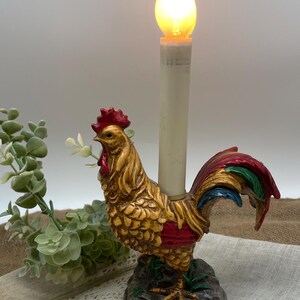 Vintage Rooster Accent Lamp, Farmhouse Lamp Decor, Chicken Rooster ...