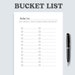 Bucket List Template | Life Goals, Check List, Printable Template, Wish ...