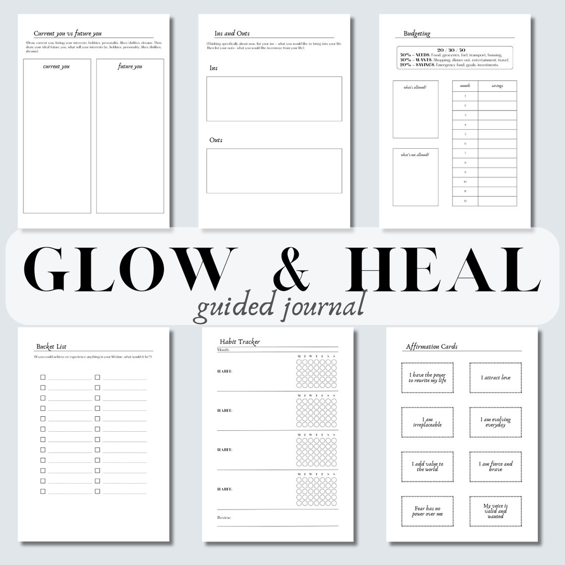 Heal & Glow: Guided Self-help Journal Prompts - Etsy