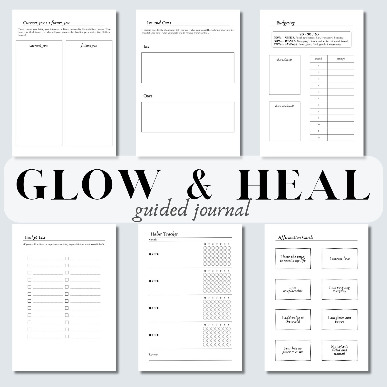 Heal & Glow: Guided Self-help Journal Prompts - Etsy