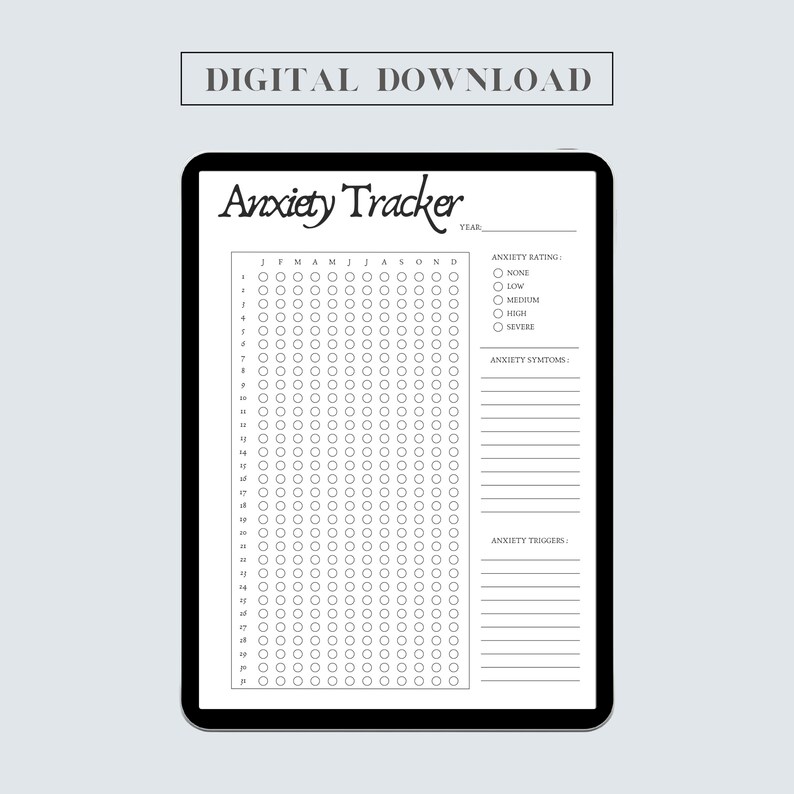 Anxiety Tracker | Mood Tracker, Emotion Tracker, Habit Tracker ...