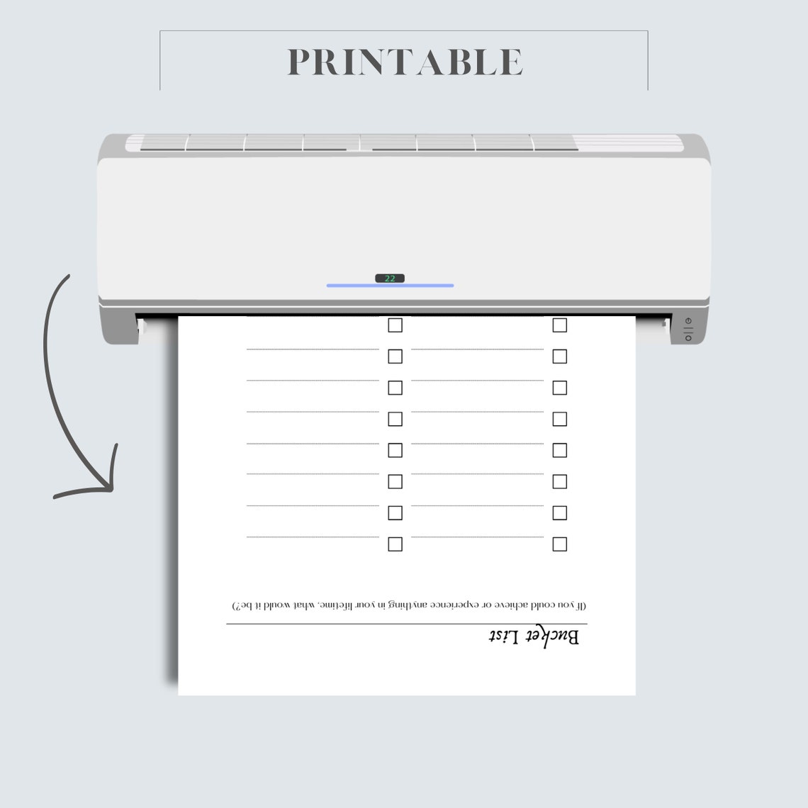 Bucket List Template | Life Goals, Check List, Printable Template, Wish ...