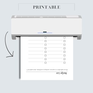 Bucket List Template | Life Goals, Check List, Printable Template, Wish ...