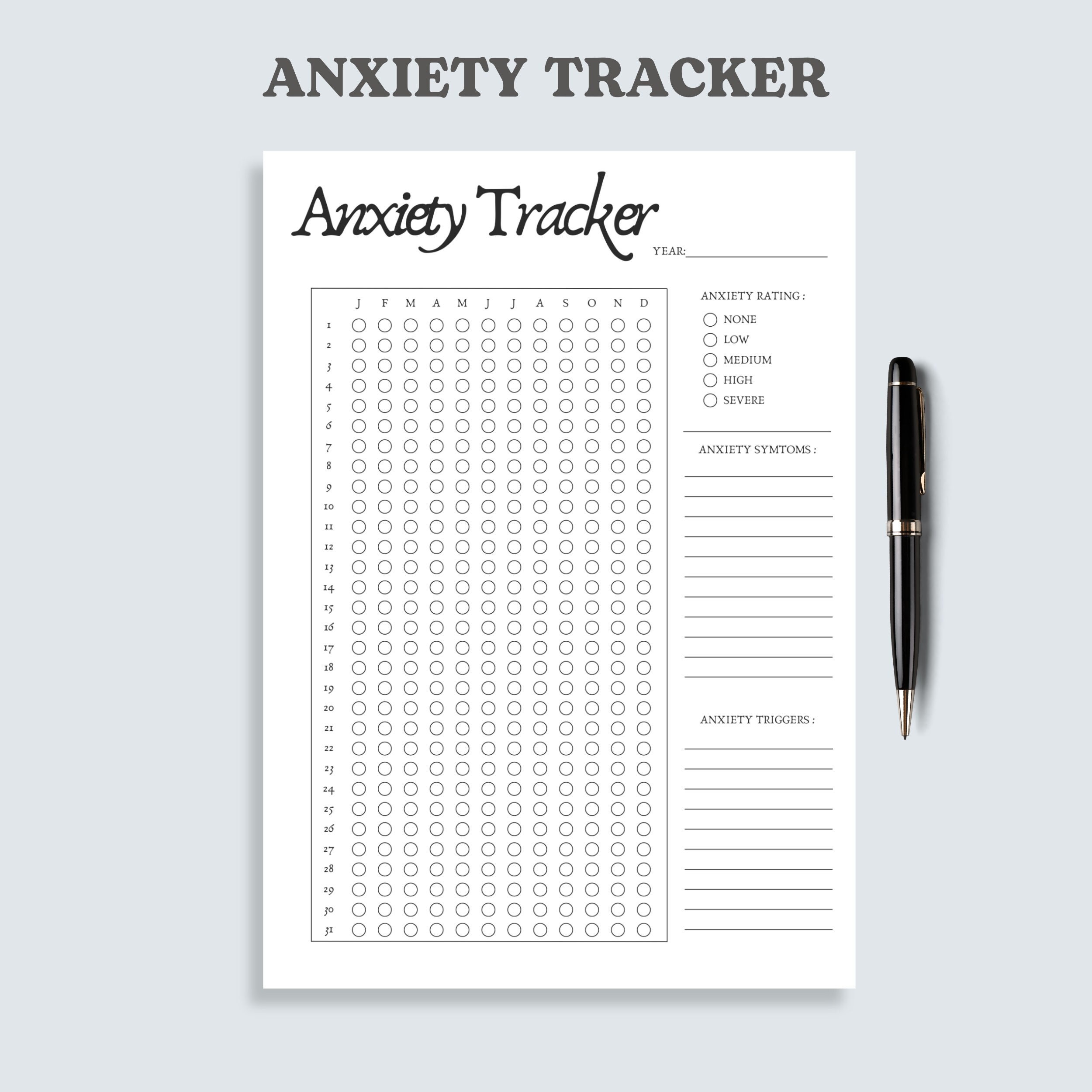 Anxiety Tracker | Mood Tracker, Emotion Tracker, Habit Tracker ...