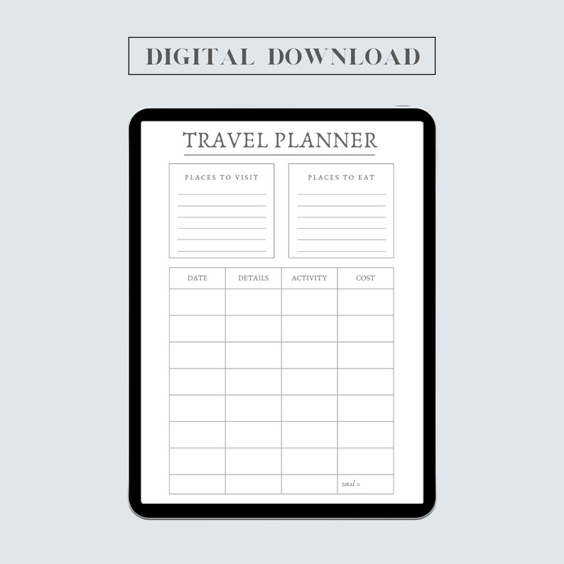 7 Day Travel Planner | Travel Itinerary, Schedule, Travel Plan, Travel ...