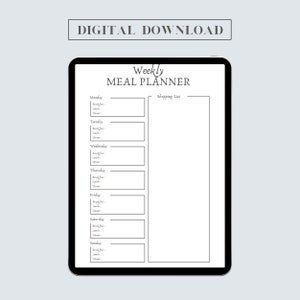 Weekly Meal Planner | 7 Day Menu Planner, Food Planner, Meal Prep ...